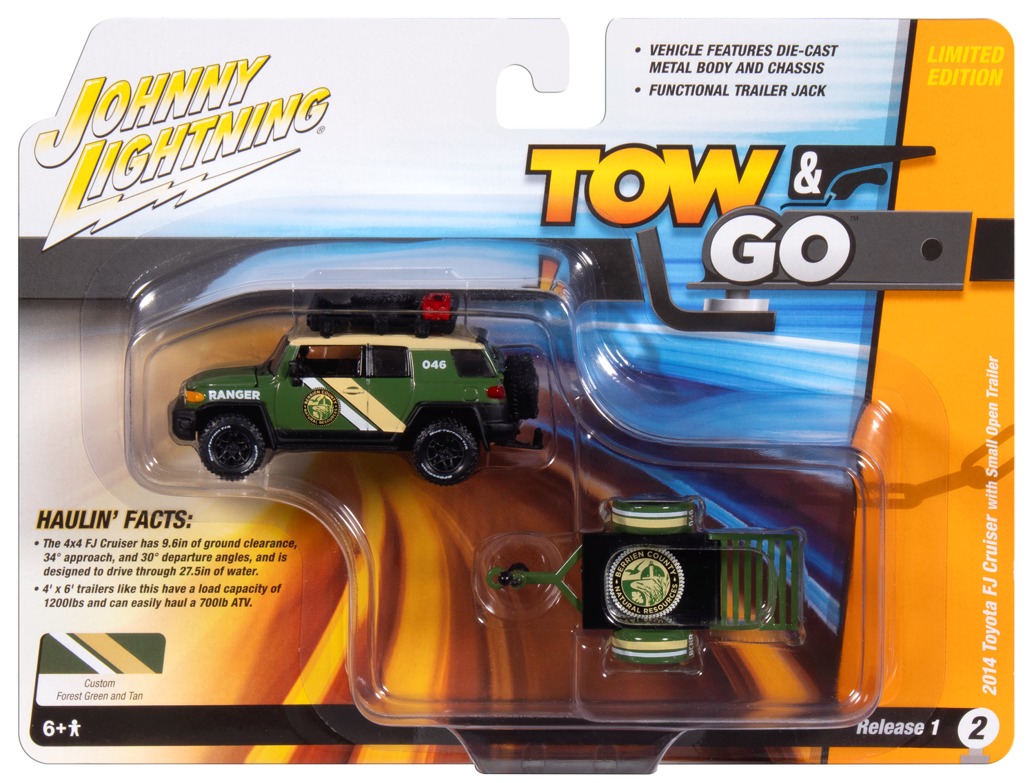 Toyota FJ Cruiser with Small Open Trailer 2014 1/64 – Hobby and Toy Central